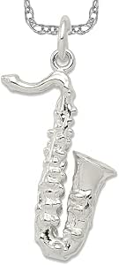 Amazon.com: IceCarats 925 Sterling Silver Saxophone Necklace Charm ...