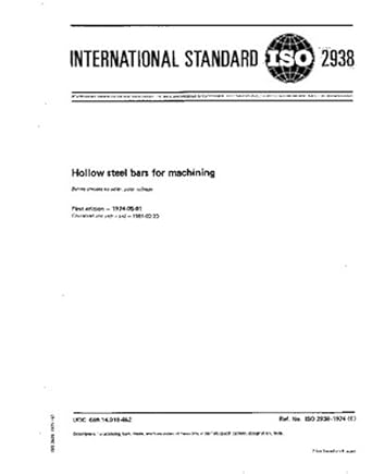 ISO 2938:1974, Hollow steel bars for machining | Amazon.com.br