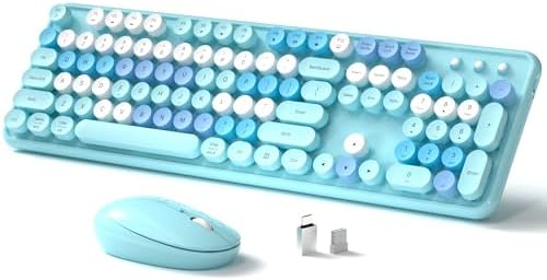 Amazon.com: Wireless Keyboard and Mouse Combo, Colorful Keyboard with ...