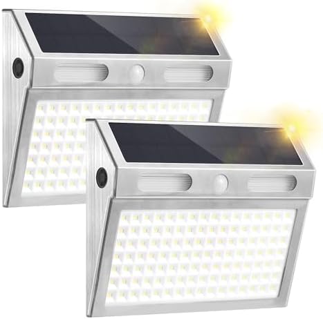 Luces Solares de Exteriores, 112 LED Luz Solar con sensor de movimiento ...