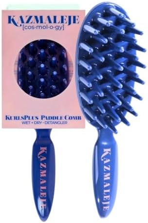 Amazon.com : KAZMALEJE KurlsPlus Paddle Comb for Detangling Kinky ...