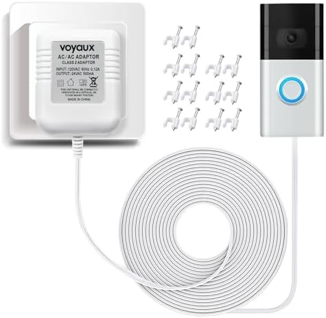 Doorbell Transformer 24V Adapter for Ring Video Doorbell, 16.4ft Long C ...
