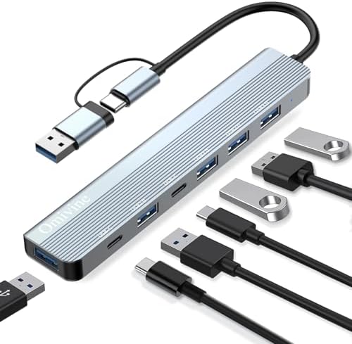 7-IN-2 USB-C Hub, USB3.0 Multiport Verteiler Adapter with USB 3.0, 2.0 ...