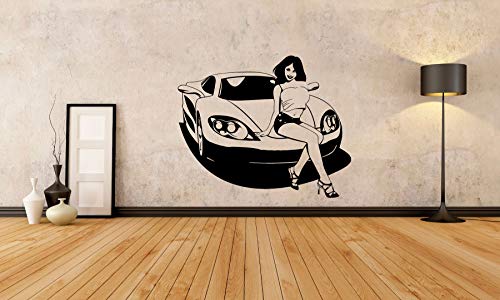 Amazon.com: Wall Vinyl Sticker Car Automobile Girl Pretty Woman Car ...