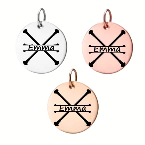 Amazon.com: Baton Charm, Personalized Engraved Stainless Steel Twirling ...