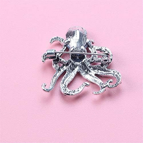 Amazon.com: AFSJEEP Octopus Enamel Pin Blue Rhinestones Octopus Animal ...