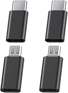 Paquete de 4 adaptadores USB C a micro USB, adaptador micro a tipo C ...