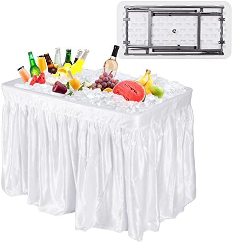 Amazon.com: KOTEK Folding Ice Cooler Table with Drain and Skirt ...