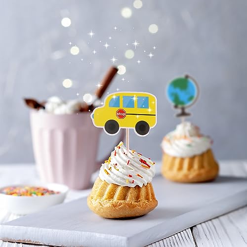 36 Pcs Back To School Decorations 9 Designs First Day Of School Cupcake ...