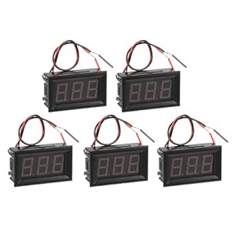 PATIKIL DC 5-120V Digital Mini Voltmeter Voltage Display, LED Display ...