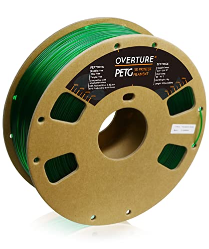 OVERTURE PETG 1kg 1.75mm Transparent Green - PriceIt3D