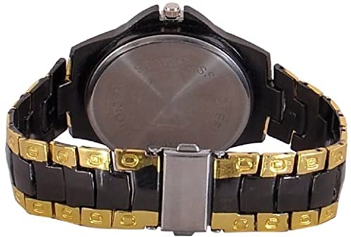 Buy Azon Black Dial Black Gold Metal Belt Analog Watch for Men Watch ...