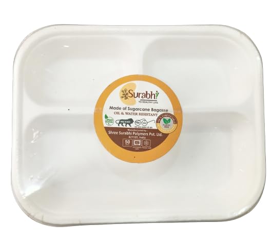 Buy MMI Sugarcane Bagasse Heavy Plate 3cp Rectangular Plate (50) Online at Low Prices in India ...