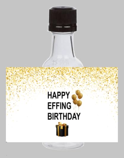 Amazon.com: Birthday Party MINI Alcohol Bottle Sickers 3" x 2" (Set Of ...