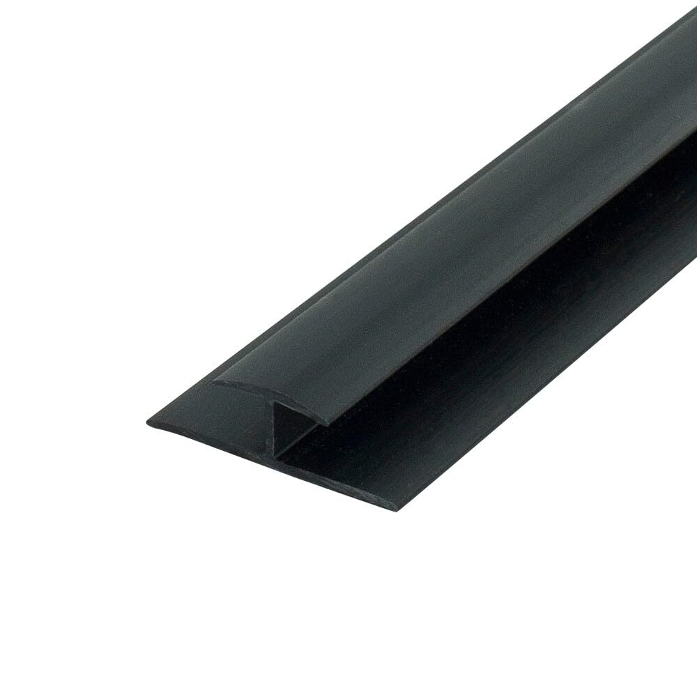 Outwater Plastic H Channel Fits Material 1/4 Inch Thick Black Styrene ...