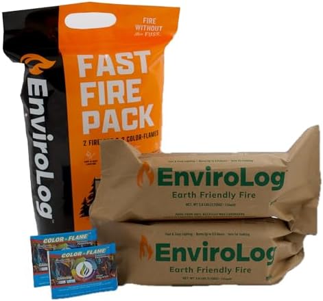 Amazon.com : EnviroLog Fast Fire Pack, Includes 2 Fire Logs & 2 Color ...