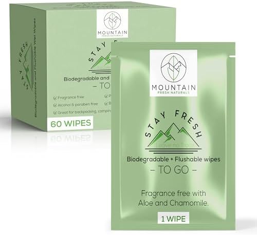 Amazon.com: STAY FRESH (60 Flushable Wipes to-Go) - PH Balanced, Travel ...