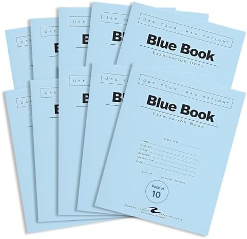 Amazon.com : ROARING SPRING Exam Blue Books, 10 School Examination ...