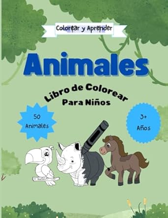 Amazon.com: Colorear y Aprender: Para niños, Libro de Animales para ...