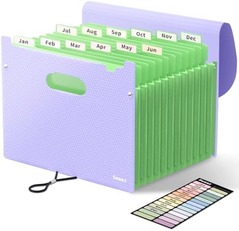 Amazon.com : Sooez Accordion File Organizer, 12 Pockets Expanding File ...