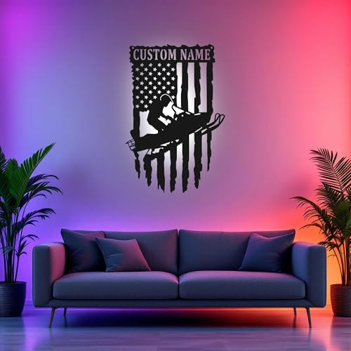 Amazon.com: Custom US Snowmobile Metal Wall Art With LED Light ...
