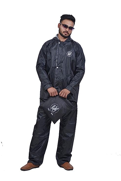 Men's Polyester Waterproof Raincoat or Rainsuit Set, Includes Top And ...