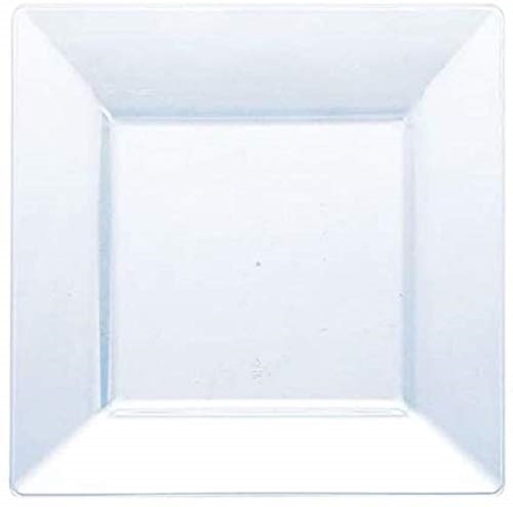 Amazon.com | Kaya Square Clear Plastic Dinner Plates (9.5") - Pack of ...