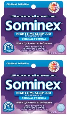 Amazon.com: Sominex Nighttime Sleep-Aid Caplets, Maximum Strength, 16 ...
