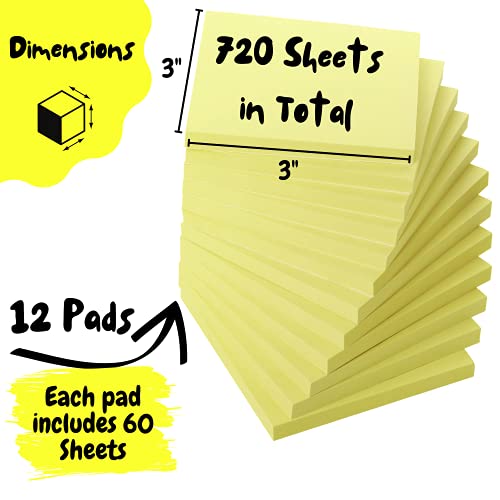 Snapklik.com : Mr Pen- Sticky Notes, 12 Pads, Pastel Yellow, Sticky ...
