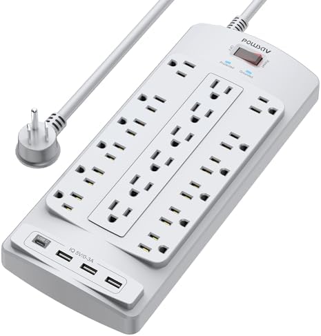 Amazon.com: 18 Outlets Surge Protector Power Strip - 6 Feet Flat Plug ...