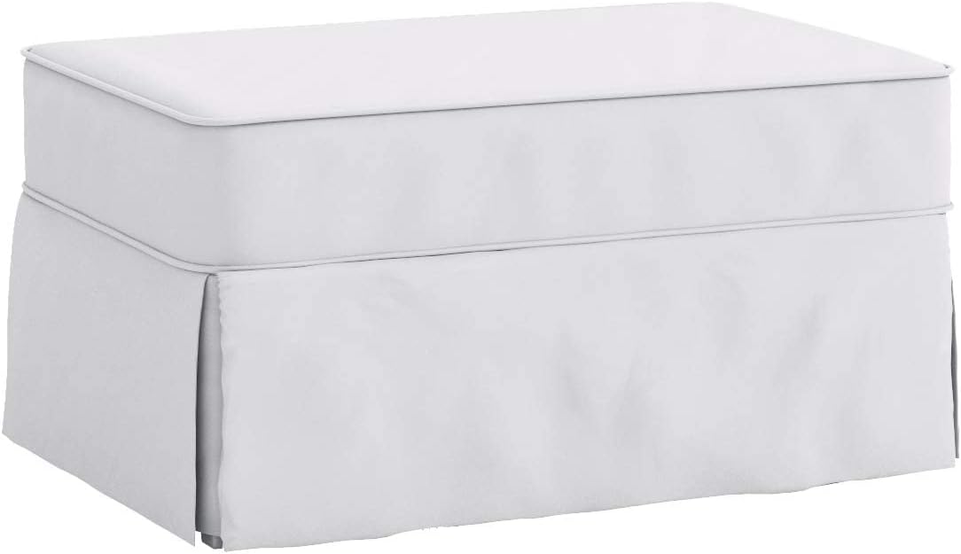 Amazon.com: SureFit Ottoman Slipcover, Twill Ruffled Design, Neutral ...
