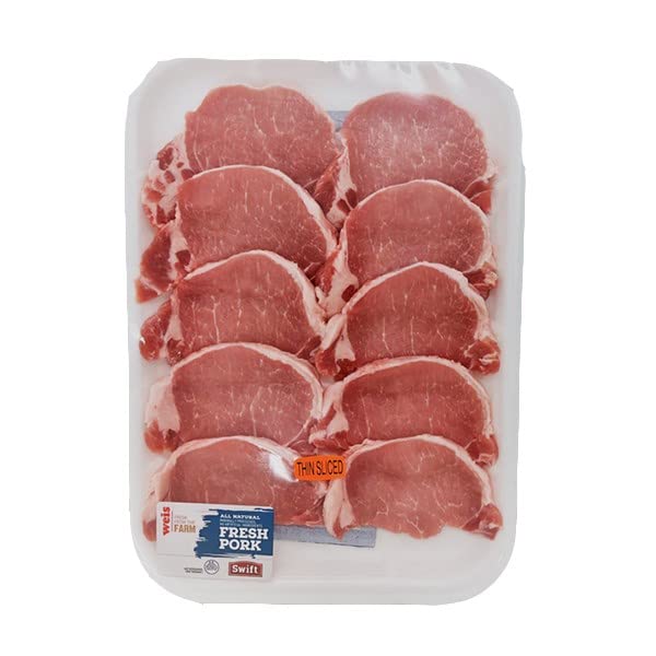 Amazon.com: Weis Quality, Pork Chops Thin Boneless Family Pack ...
