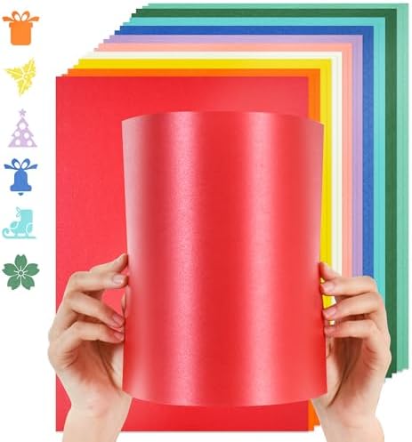 Amazon.com : Yeaqee 100 Sheets 10 Colors Thick Shimmer Paper 8. 5 x 11 ...