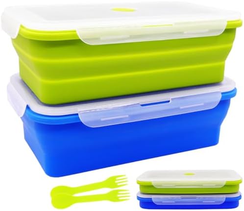 Amazon.com: Set of 4 Collapsible Silicone Food Storage Container ...