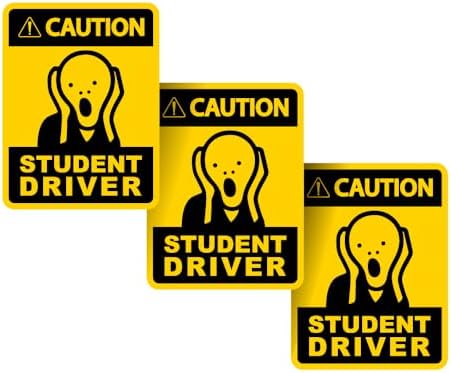 Amazon.com: Funny Reflective Student Driver Magnet for Car - New Driver ...