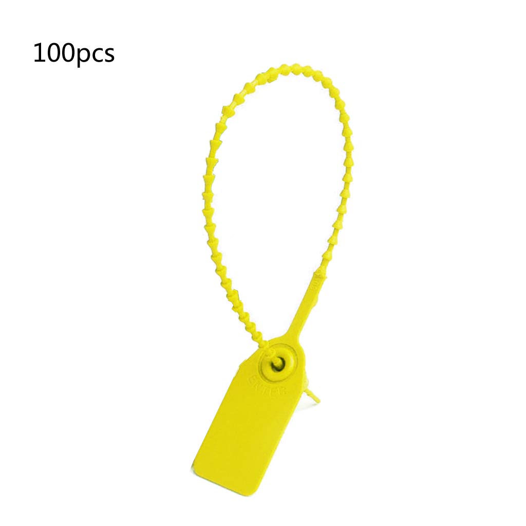 100Pcs Security Tag Seal Self Locks Plastic Tamper Label Tape Signage ...