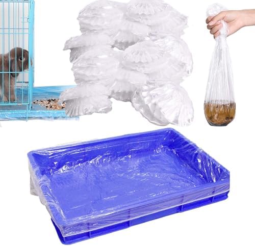 Amazon.com : 19x37 Rabbit Cage Disposable Liner 50 PCS Clear Plastic ...
