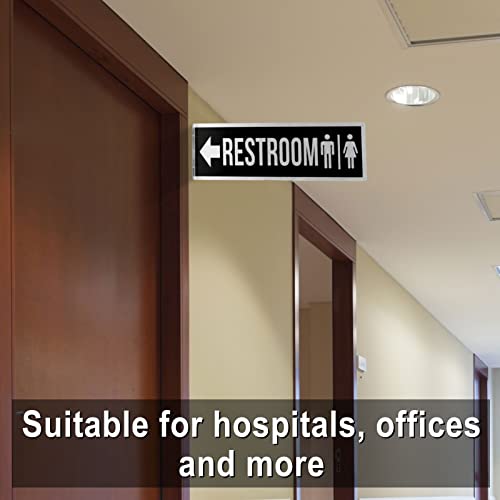 Snapklik.com : 2 Pcs Double Sided Metal Restroom Sign 12 X 4 Inch Black ...