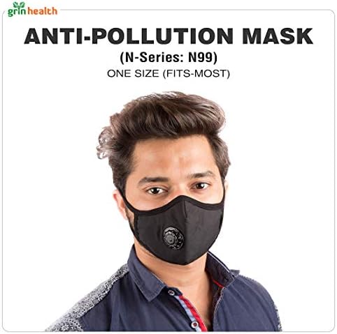 Grin Health N99 Anti Pollution Mask with Acitivated Carbon with Valve ...