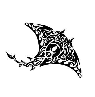 Amazon.com: Tribal Stingray Vinyl Decal Sticker (Black) : Sports & Outdoors