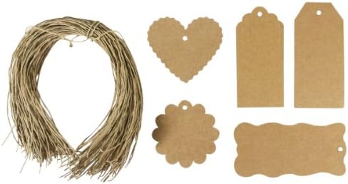 Amazon.com: Wrapables 100 Gift Tags/Kraft Hang Tags with Free Cut ...