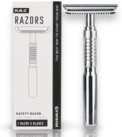 Amazon.com: Bevel Safety Razor with Brass Weighted Handle and 10 Double ...