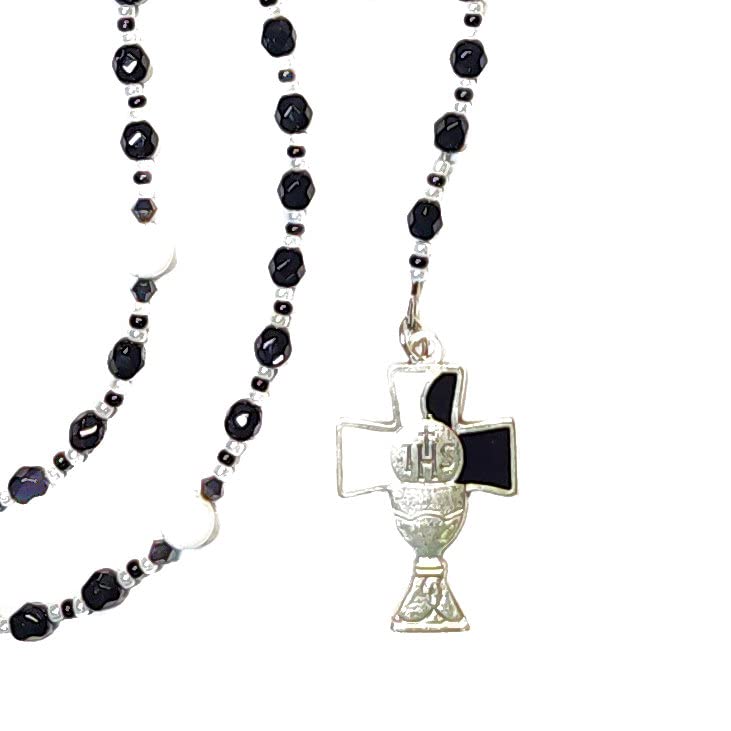 Amazon.com: Lutheran Longworth Rosary Prayer Beads - Small Black Beads ...