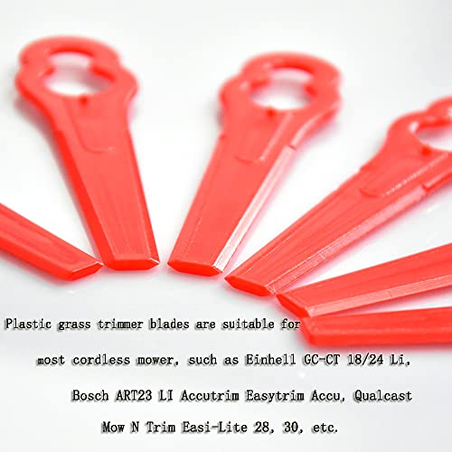DHinkyoung 100 Pcs Plastic Grass Trimmer Blades for Most Cordless Mower ...