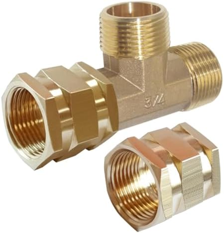 Amazon.com : Joywayus 3/4 GHT Threaded Brass Swivel Pipe Fitting Tee T ...