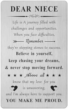 Amazon.com : DGXMD Inspirational Graduation Gifts for Niece – Stainless ...