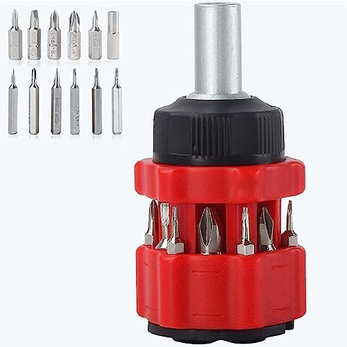 12-in-1 Mini Combination Ratchet Stubby Screwdriver Set, Quick-load ...
