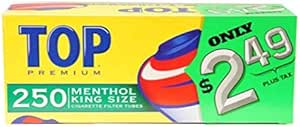 Amazon.com: Top Menthol RYO Cigarette Tubes - King Size - Pre-Priced ...