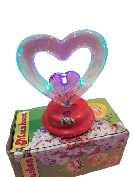 Crystal Heart Shaped Red Rose Figurine, Glass Rose Flower with Musical ...