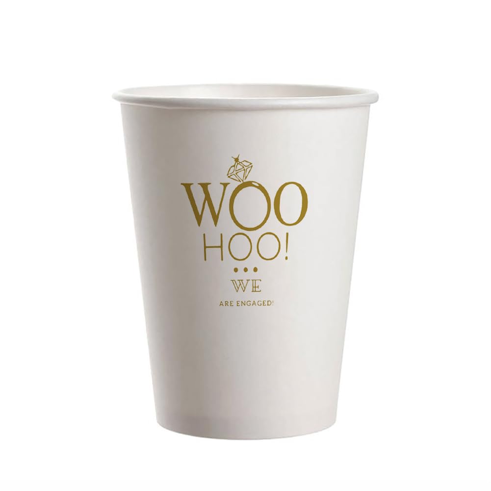 Amazon.com: SharkBliss Woo Hoo We Are Engaged Party Cups, 20 Pack 9oz ...
